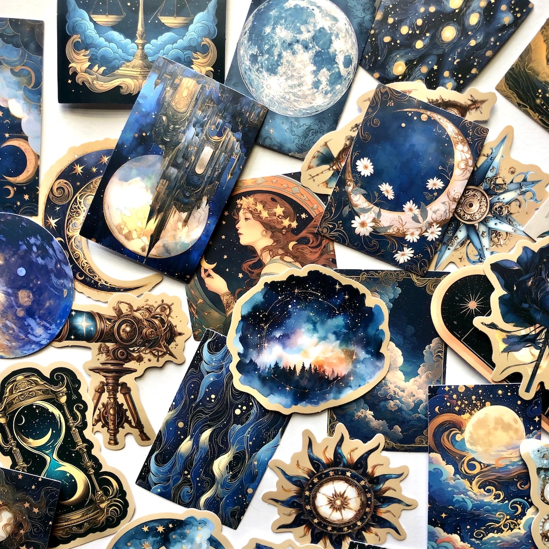 Celestial Stickers – 50PCS Astrology, Moon & Stars – Waterproof ...