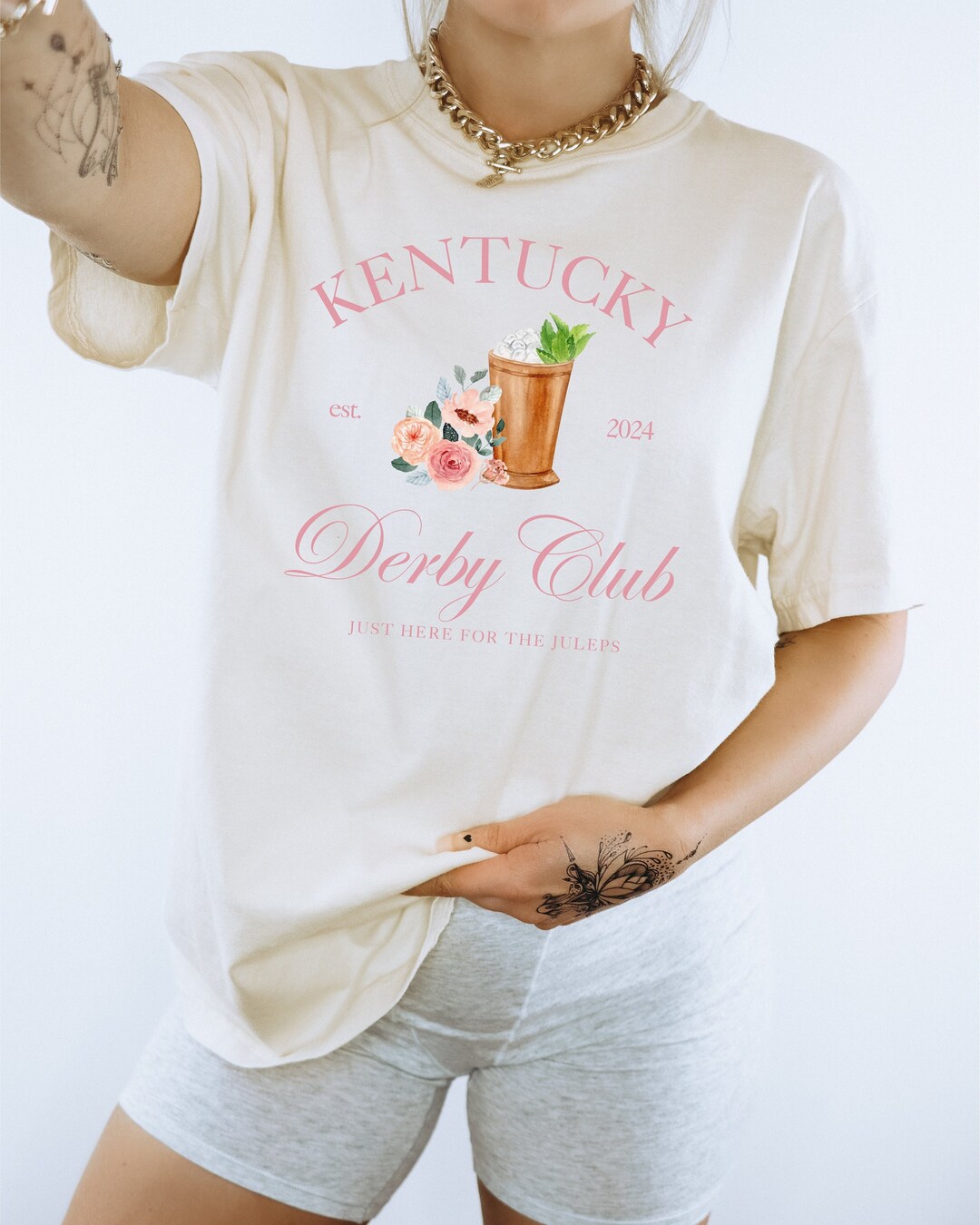Kentucky Derby Social Club Tee, Horse Racing, Oversized Girly Tshirt ...