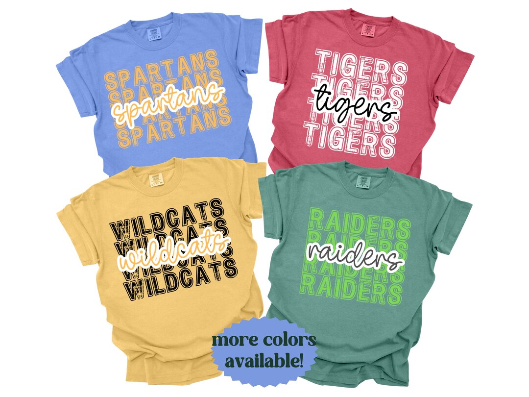 School Team Name Shirts, Custom Mascot Shirts, School Spirit T-shirt ...