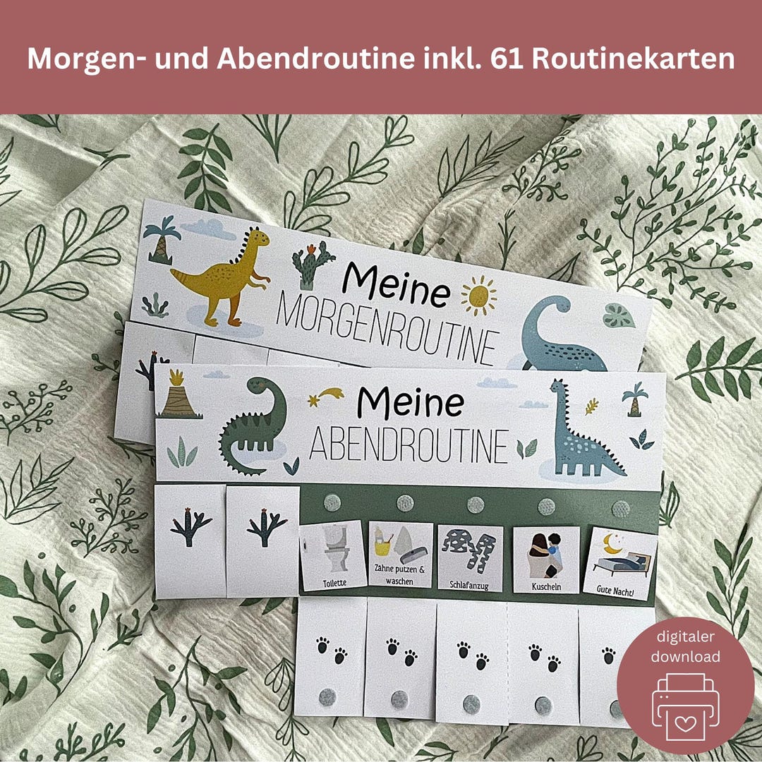 Morning and Evening Routine for Children (dinosaurs) | Montessori ...