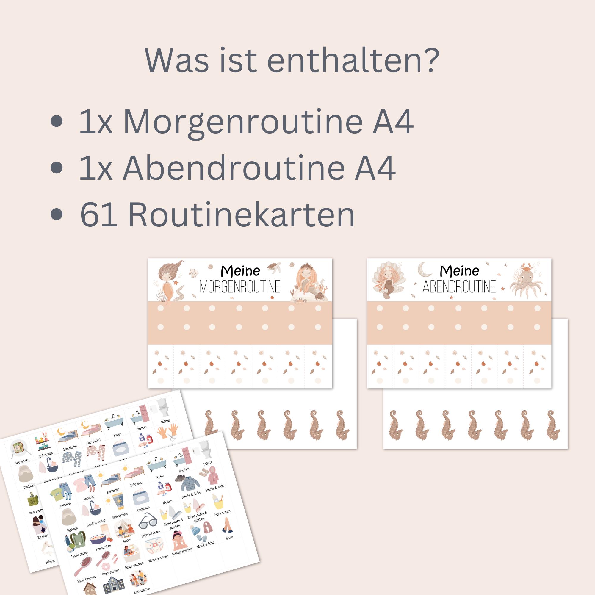 Morning and Evening Routine Chart for Kids Mermaid | Montessori ...