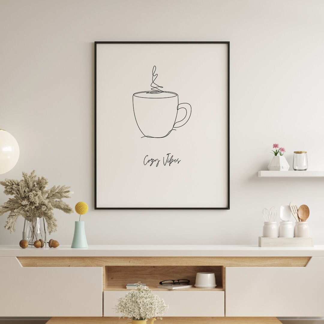 Poster Cozy Vibes minimalistische Typographie für Zuhause Outlines ...
