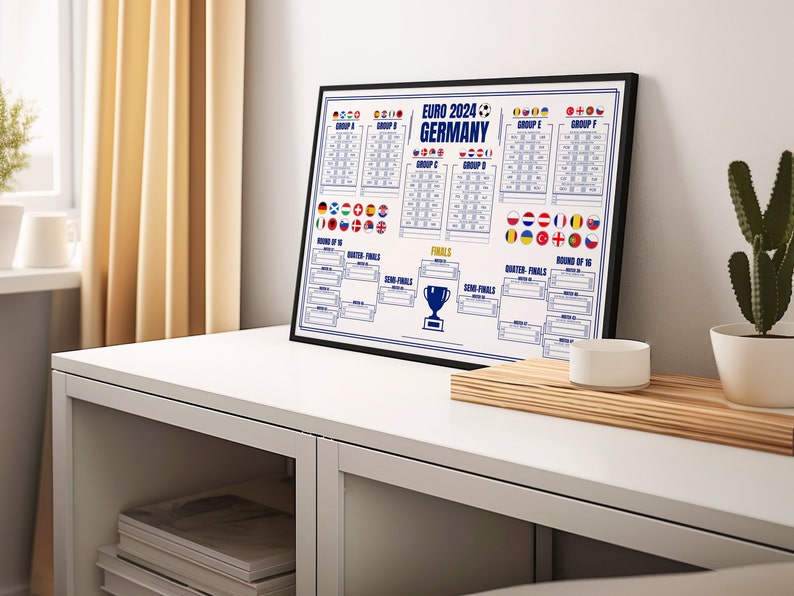 EURO 2024 Schedule Blue as Digital Download Poster With Data and Dates ...