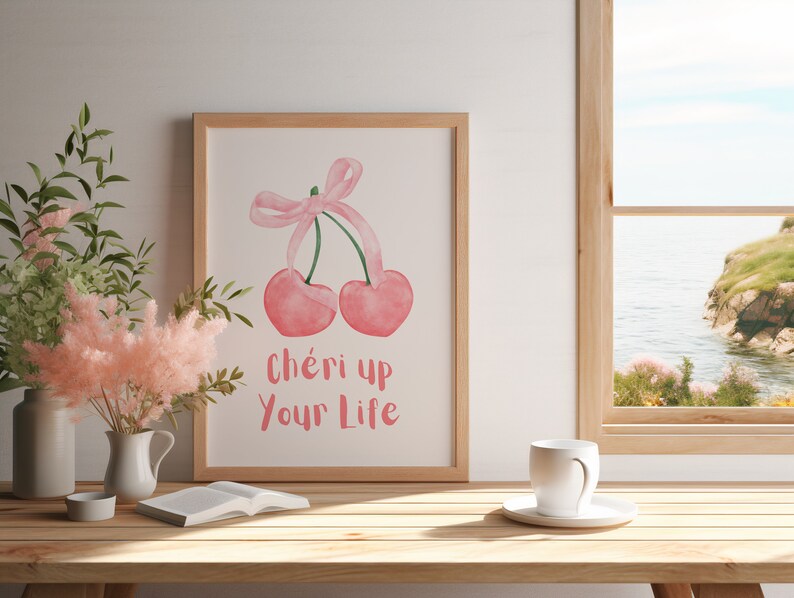 Chéri up your Life trendiges lustiges Girly Poster mit Kirschen ...