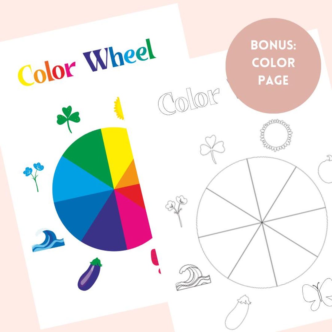 Color Wheel Educational Poster for Kids Bonus Printable Coloring Page ...