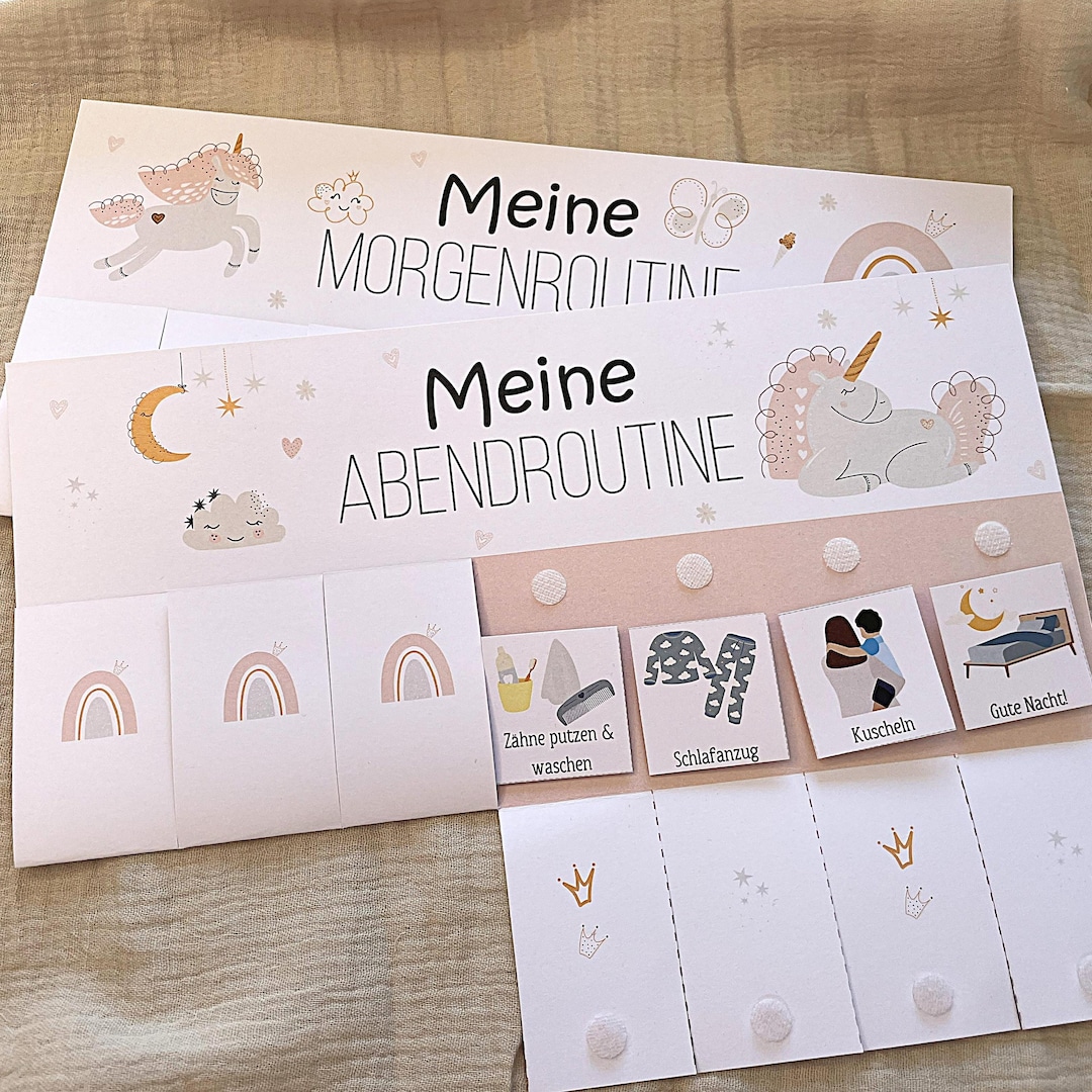 Morning and Evening Routine Chart for Kids Unicorn Theme | Montessori ...