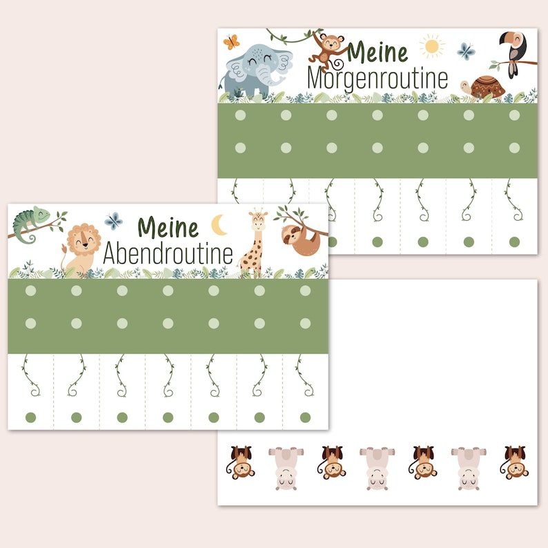 Morning and Evening Routine Chart for Kids Safari | Montessori Inspired ...
