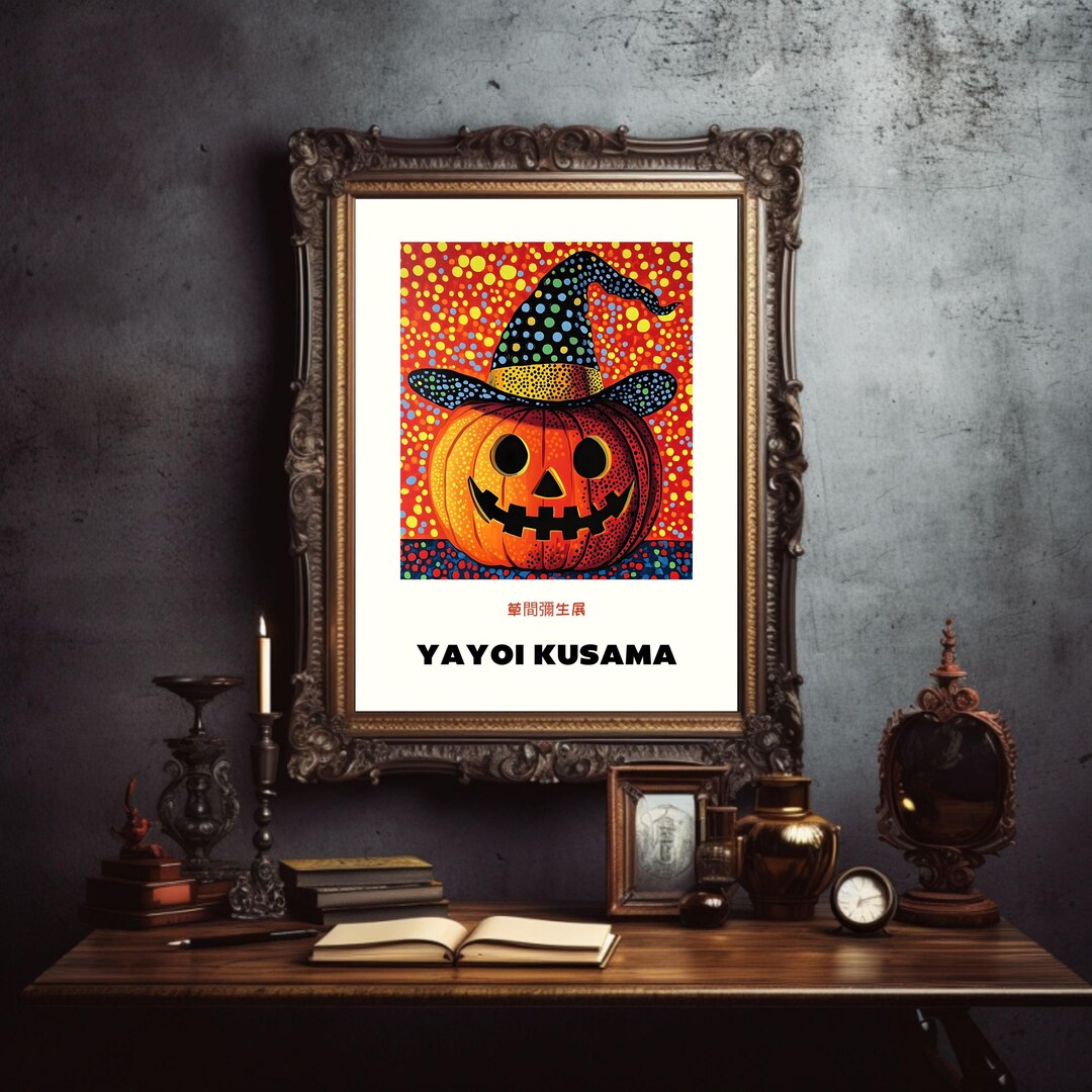 Yayoi Kusama Pumpkin Halloween Style Pop Art as Modern Wall Art for the ...