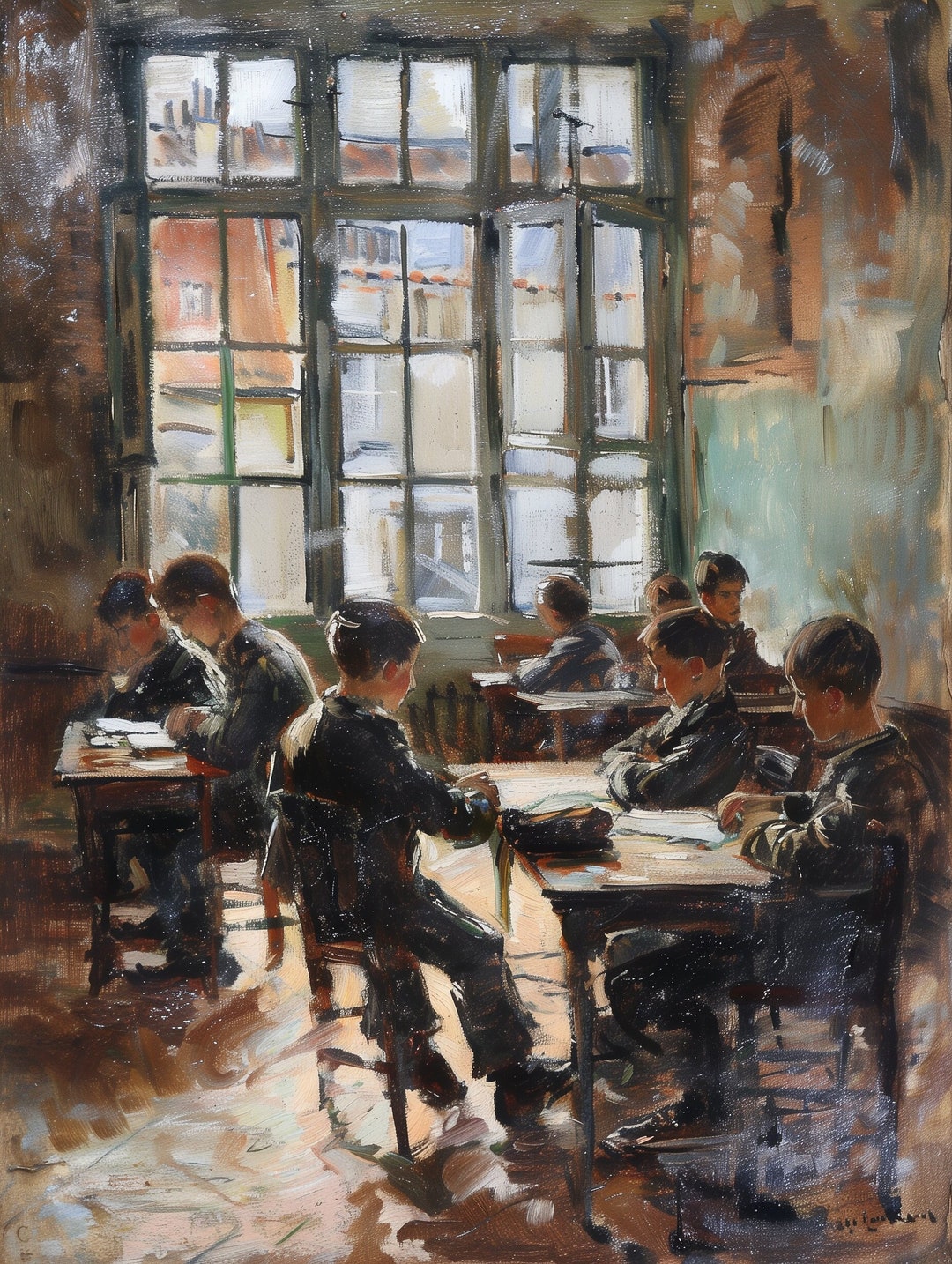 School, Impressionism, Old-school, Canvas, High Quality - Etsy
