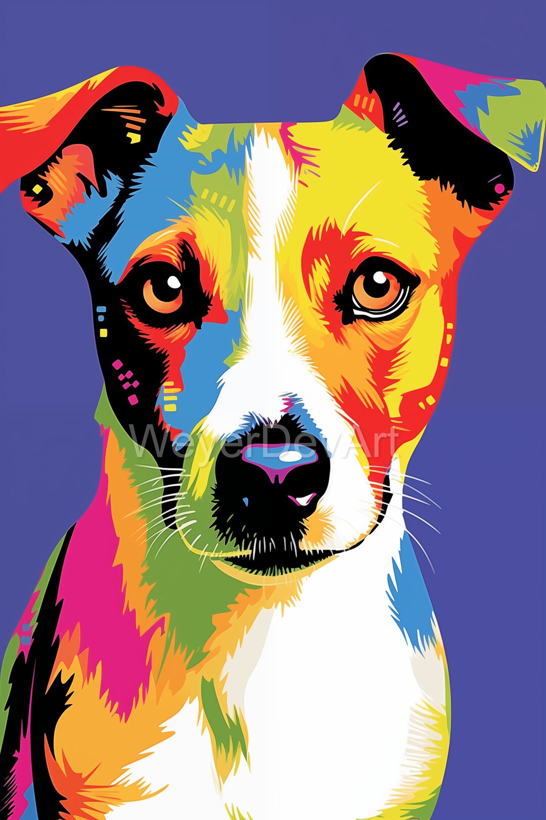 Jack Russel Pop Art Poster Set, Set of 4 Dog Wall Art Prints, Funny and ...