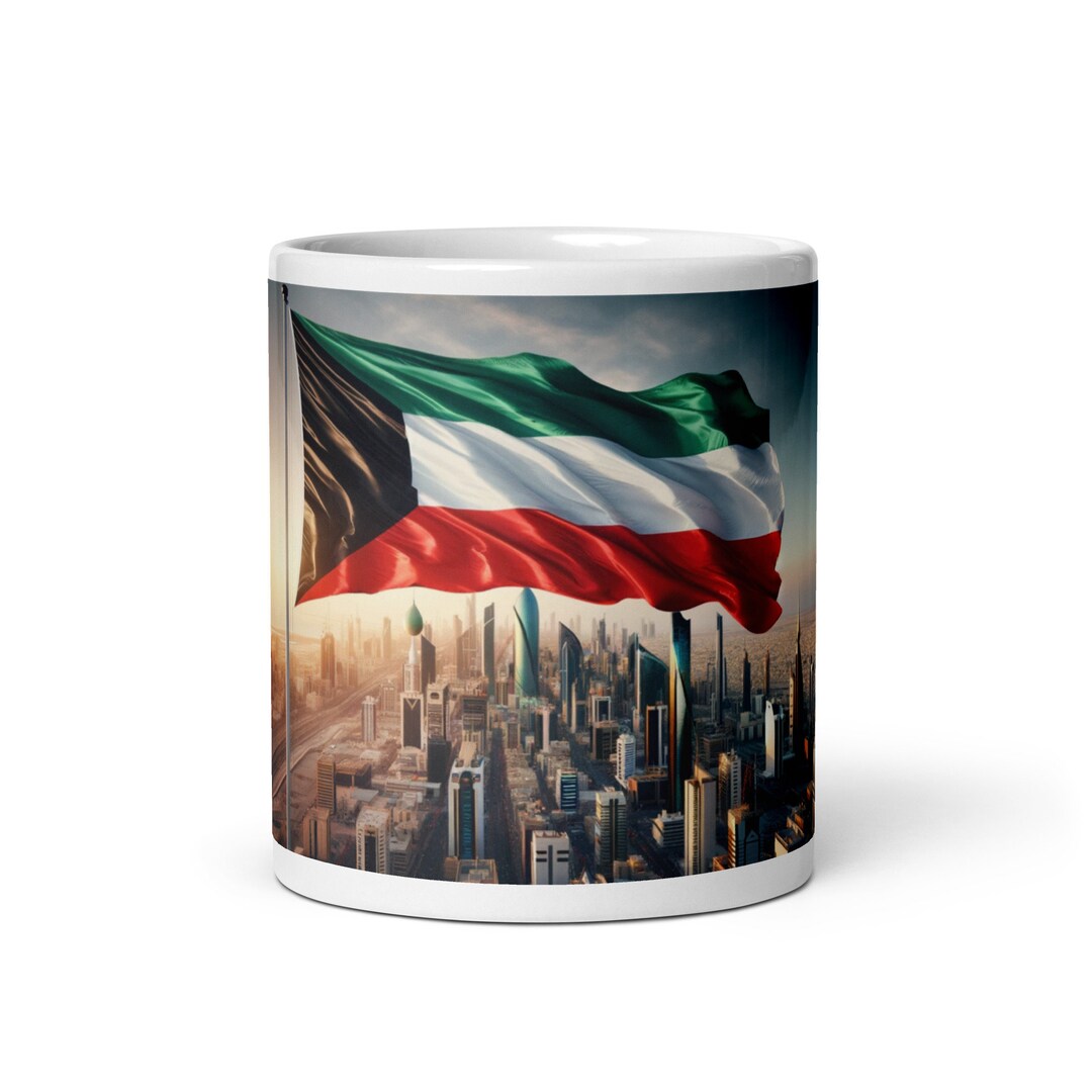 Kuwait Flag White Glossy Mug - Etsy