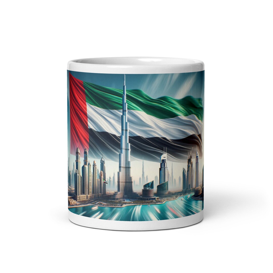 United Arab Emirates Flag White Glossy Mug - Etsy