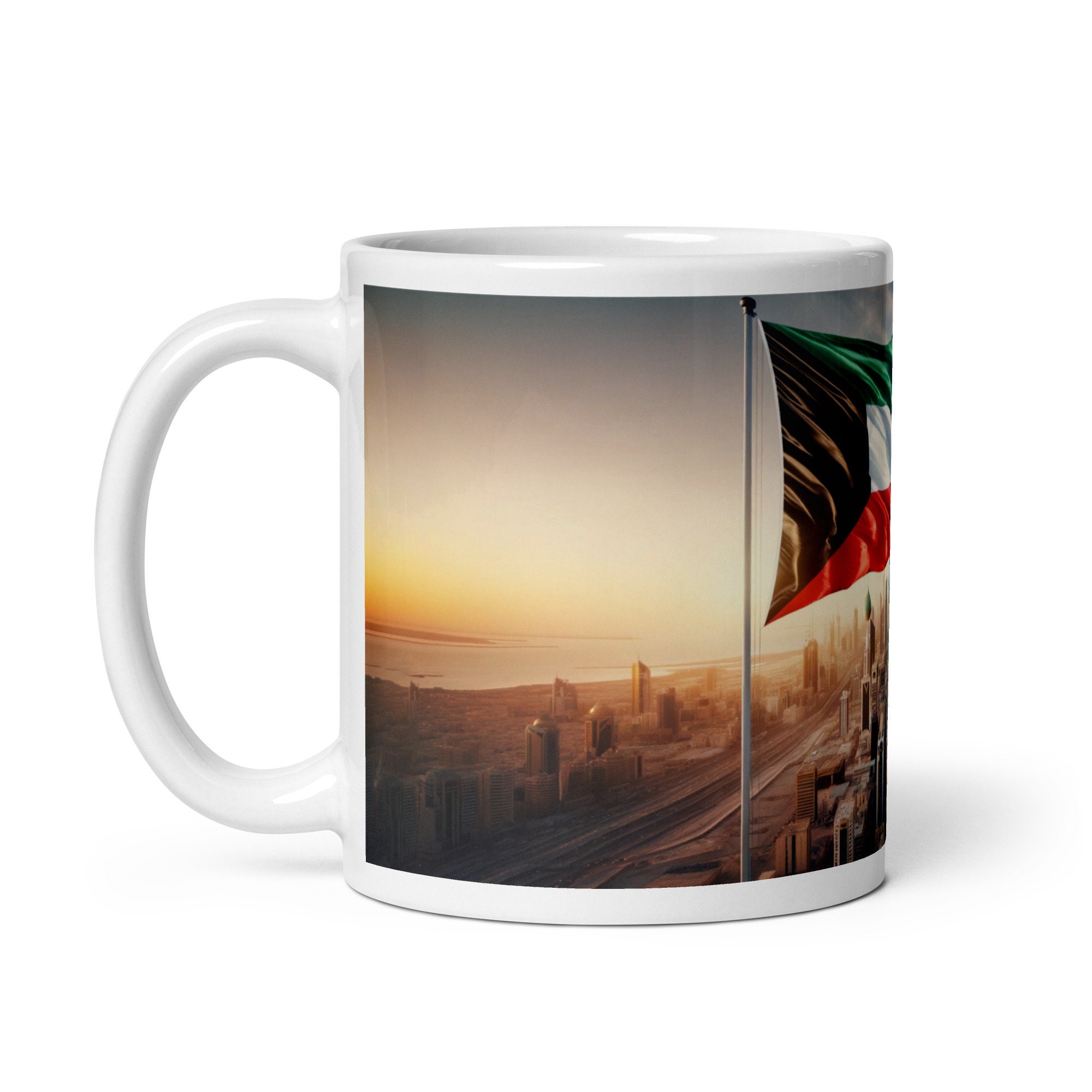Kuwait Flag White Glossy Mug - Etsy