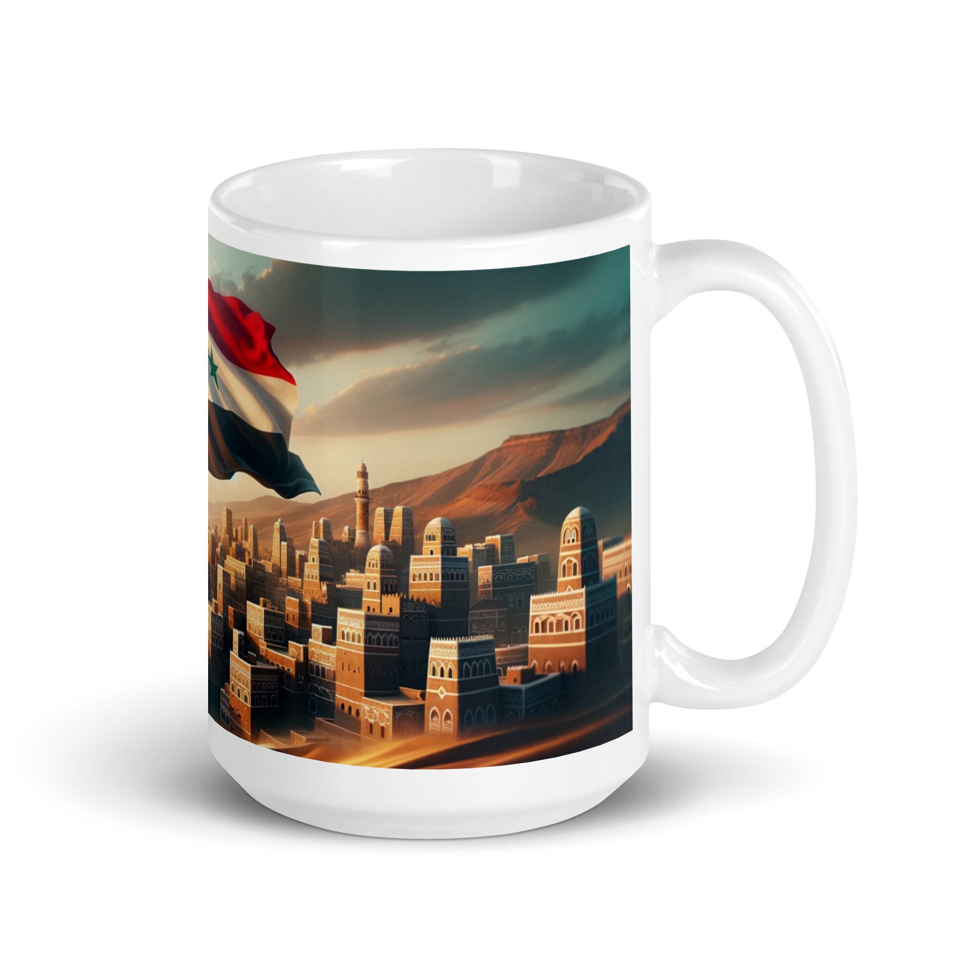 Yemen Flag White Glossy Mug - Etsy