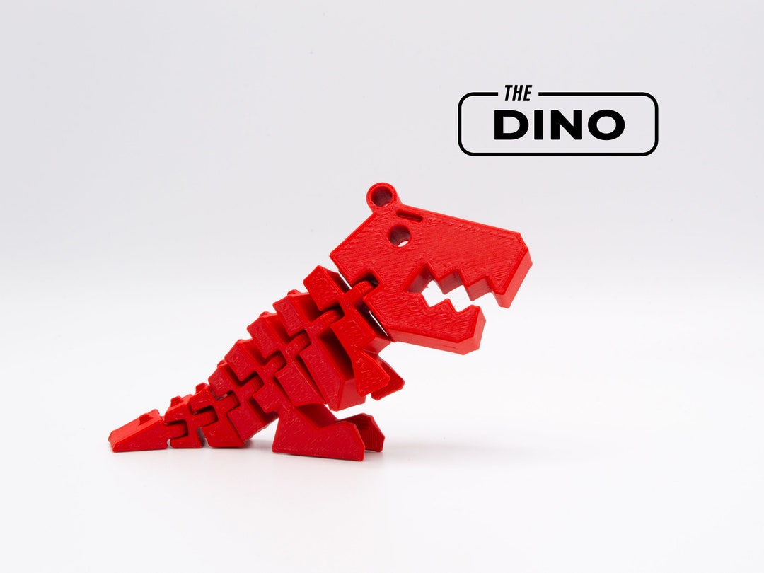 The DINO - Your Colourful Keychain Companion - 3D Printed T-rex ...