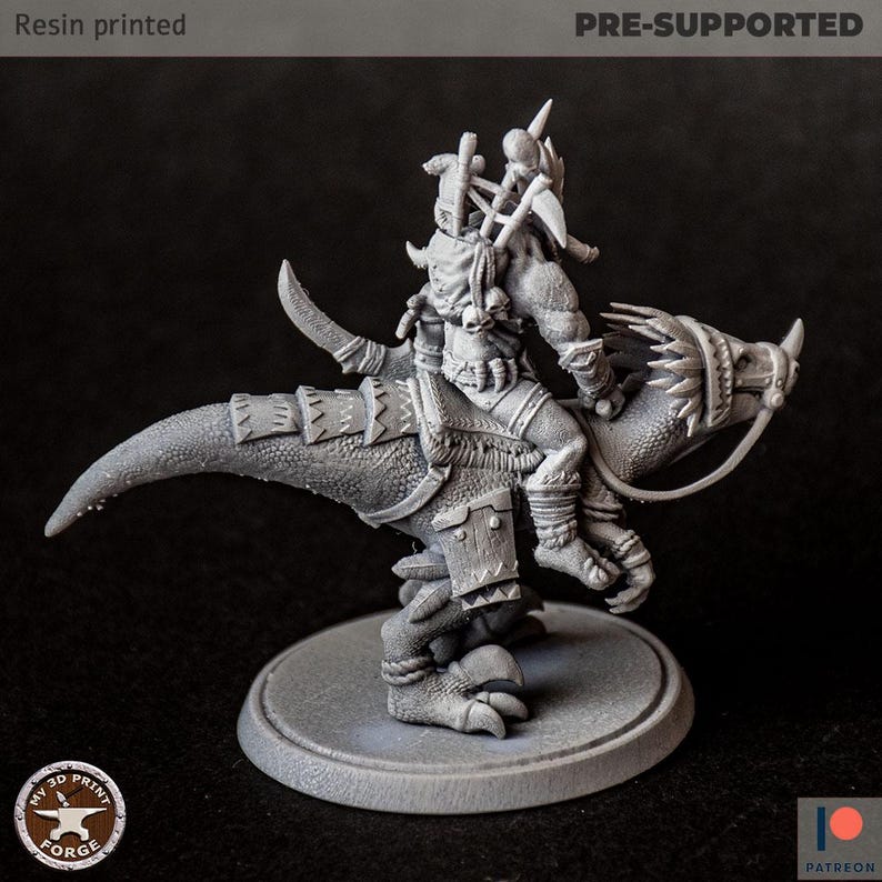 Warcraft Miniatures - Troll King Vol'jin on Raptor - My3dprintforge - Etsy
