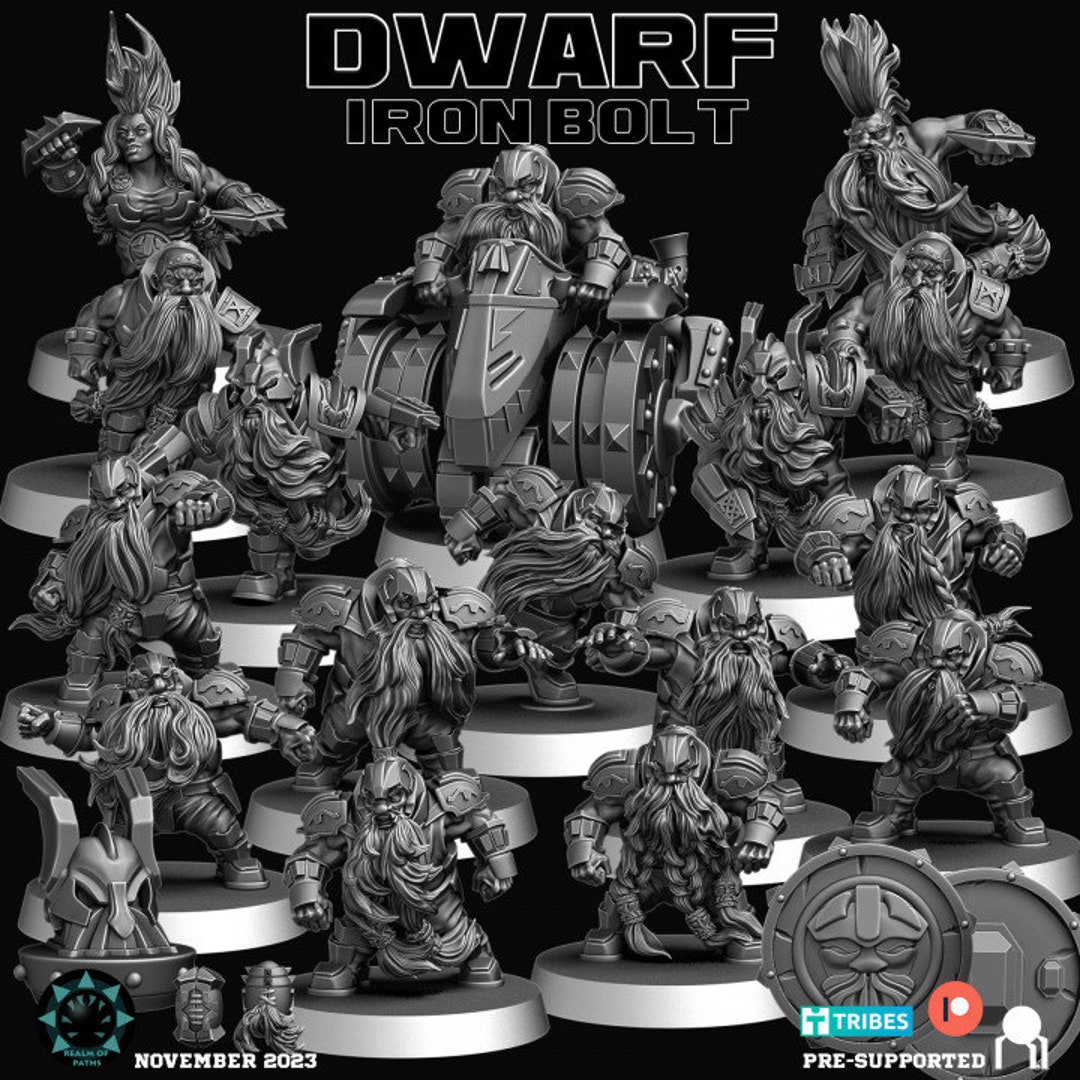 Fantasy Football Miniatures - Dwarf “iron Bolt” Proxy Team - Rop - Etsy
