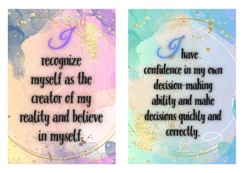 Affirmation Cards, Positive Mindset Cards, Bravery Cards, Set of Cards ...