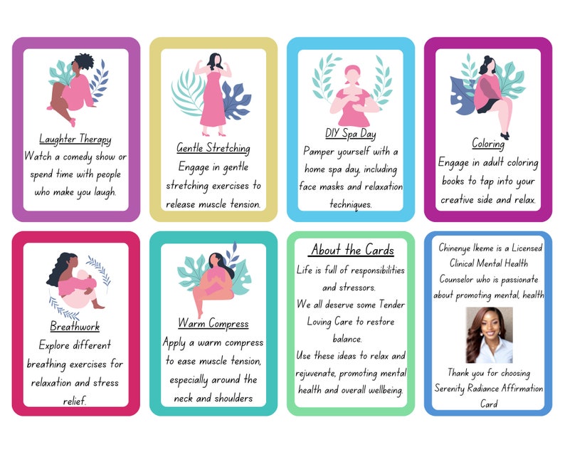 30 Ideas for Relaxing, Therapeutic Cards, Self-care, Mindfulness ...