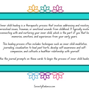 Inner Child Therapy Journal Prompts Card, Emotional Healing Deck, Self ...