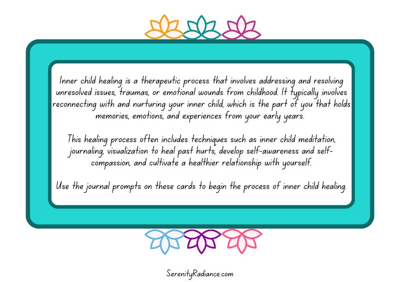 Inner Child Therapy Journal Prompts Card, Emotional Healing Deck, Self ...