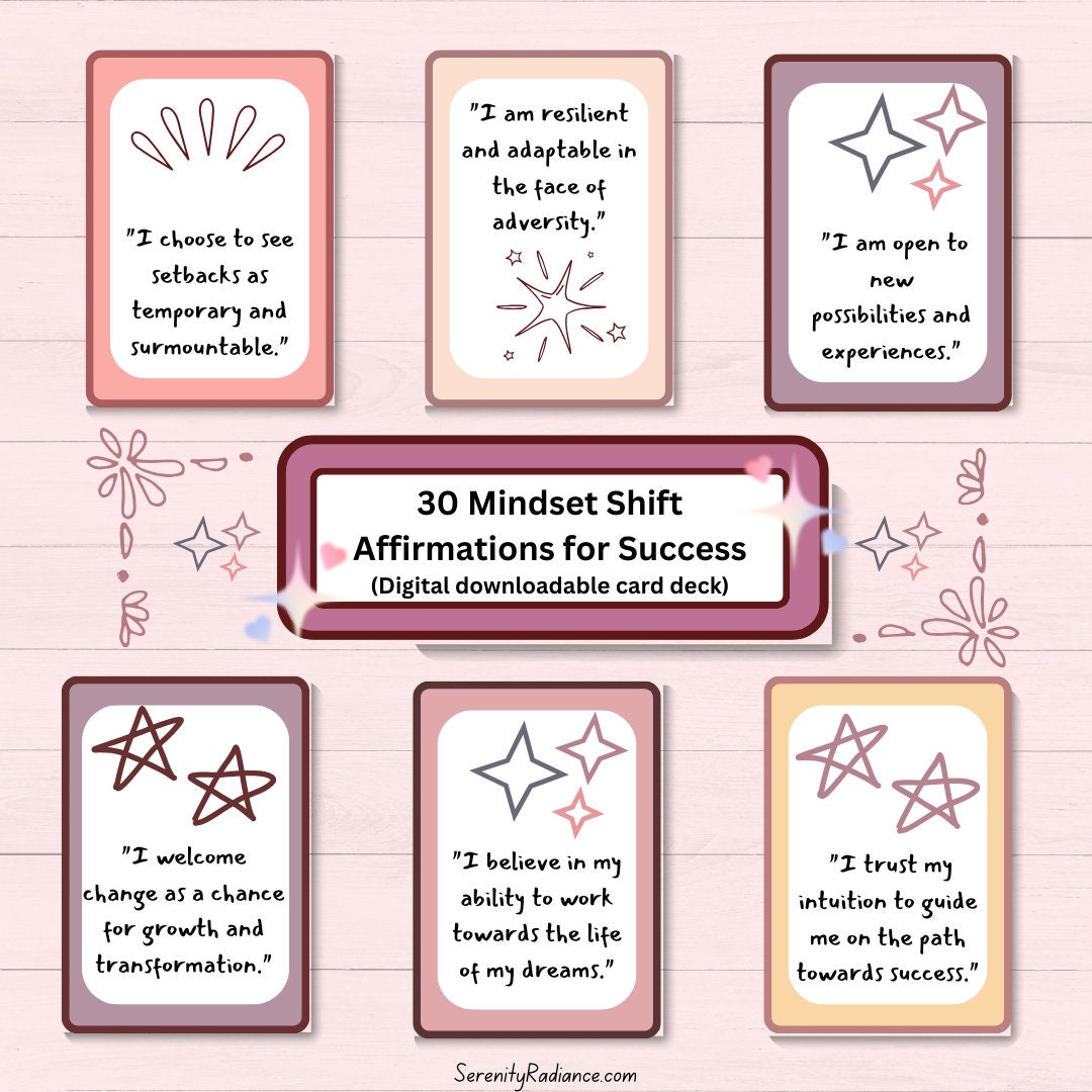 Mindset Shift Affirmation Cards for Success (digital Download) - Etsy