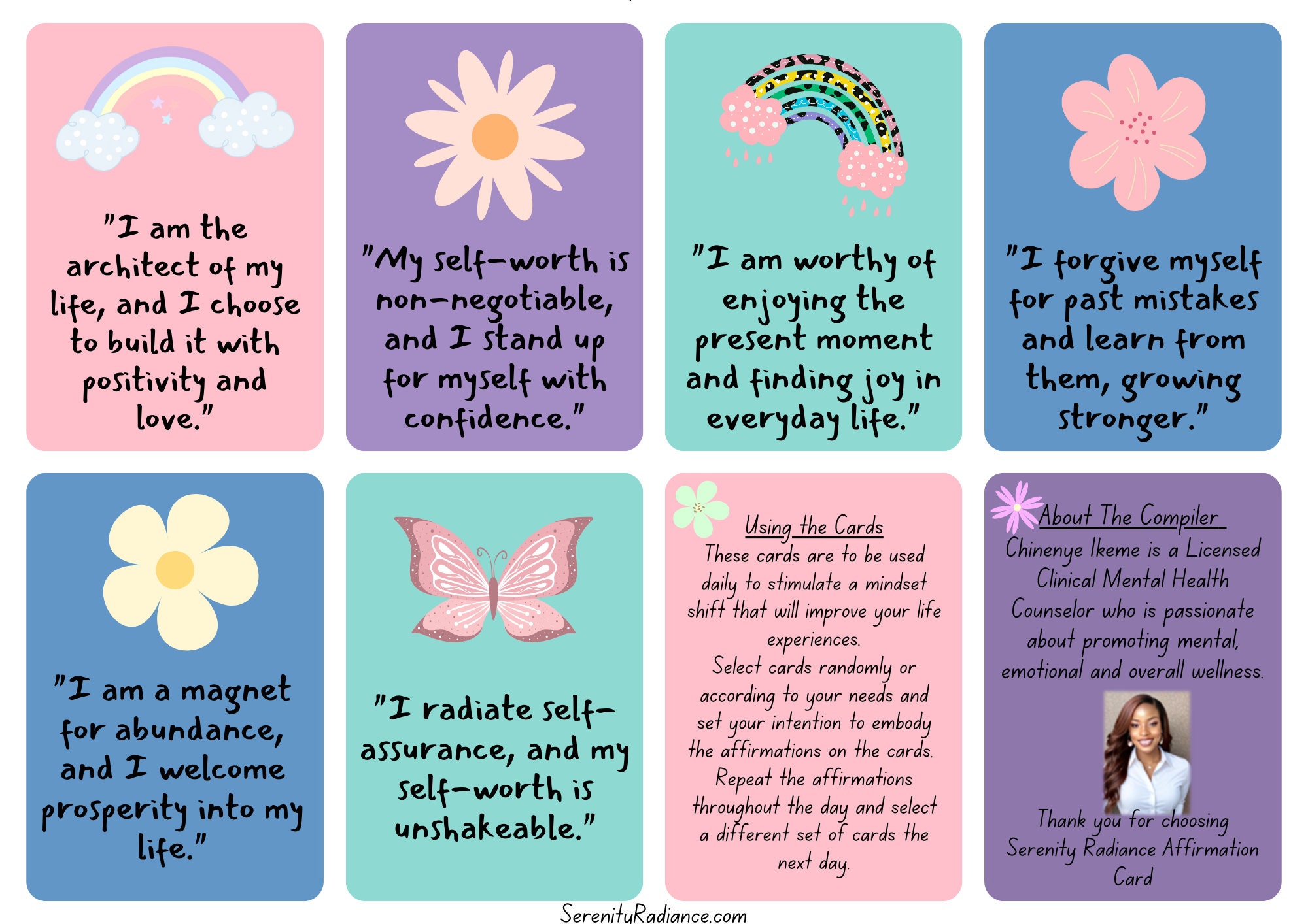30 "i Am" Affirmation Cards, Inspirational Deck, Self-love Affirmation ...