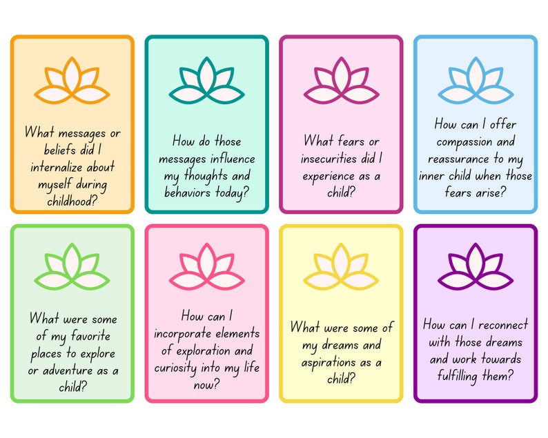 Inner Child Therapy Journal Prompts Card, Emotional Healing Deck, Self ...