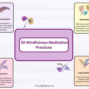 30 Mindfulness Meditation Practices Cards, Affirmation Deck, Positive Self-care Tool ...