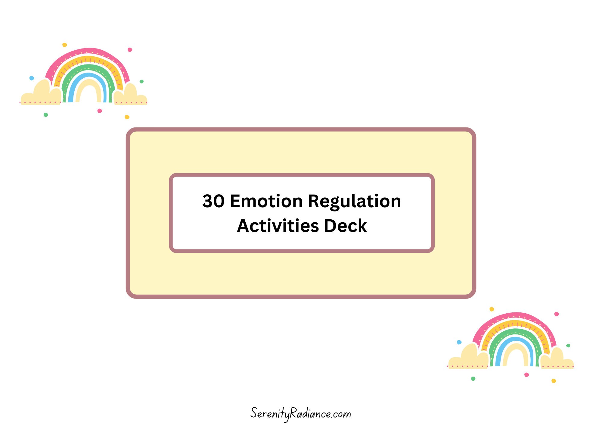 30 Emotion Regulation Activities Deck, Therapeutic Cards, Self-care ...