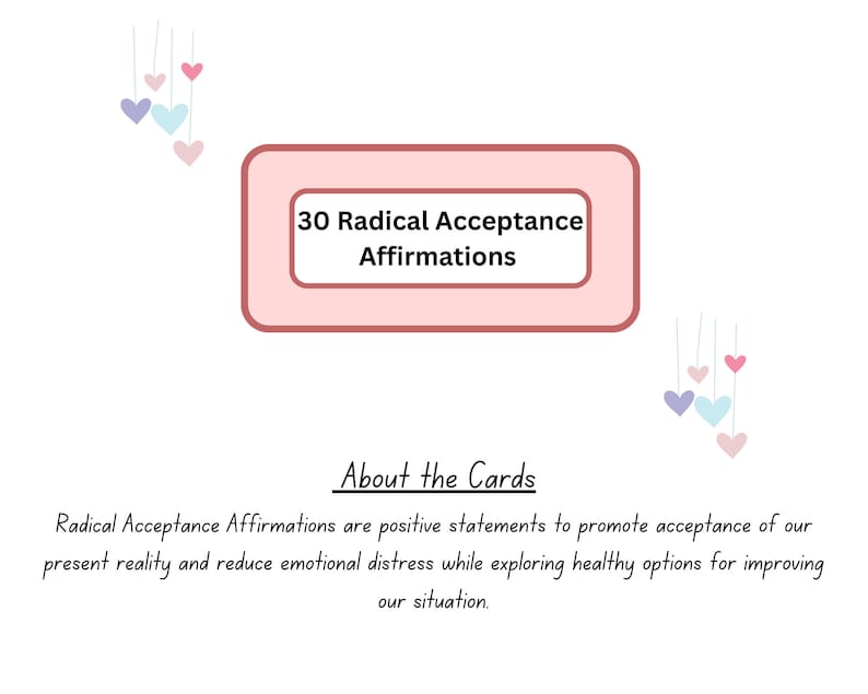 Radical Acceptance Affirmations Card, Self-empowerment Deck, Mindful ...