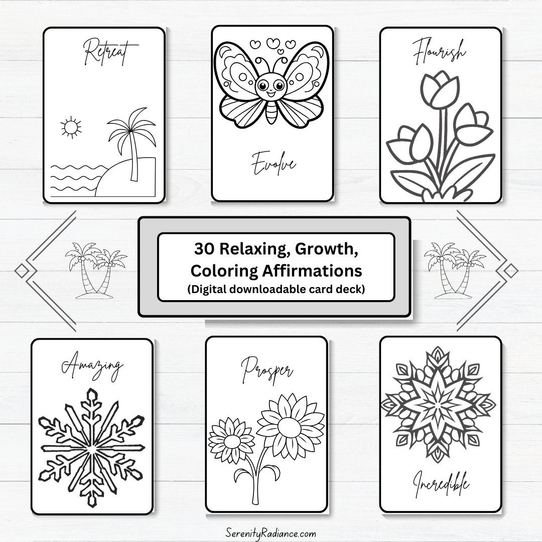 Relaxing Growth Coloring Affirmations Positivity Coloring Sheets ...