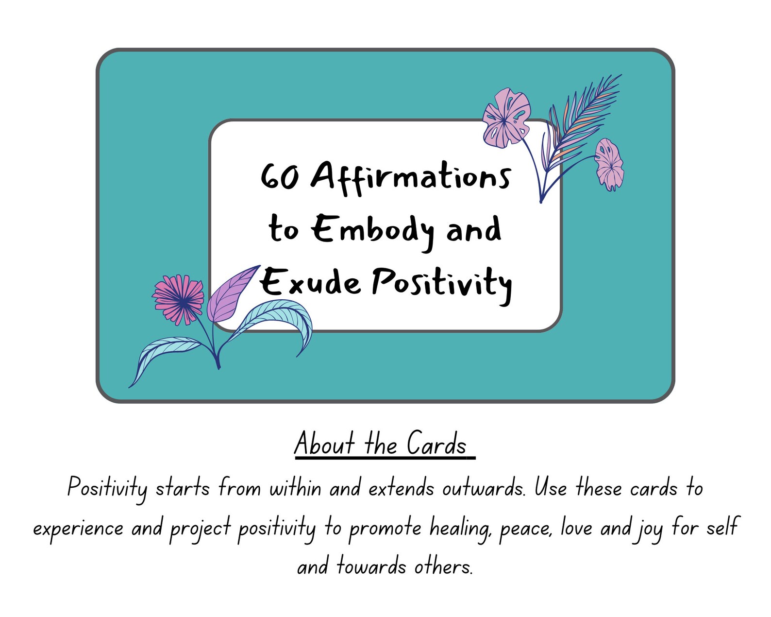 60 Affirmations to Embody and Exude Positivity Cards, Keep and Share ...