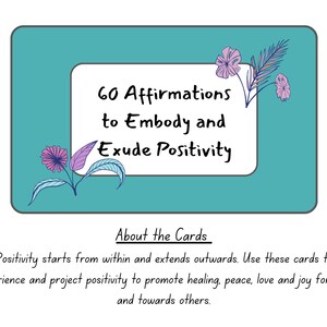 60 Affirmations to Embody and Exude Positivity Cards, Keep and Share ...