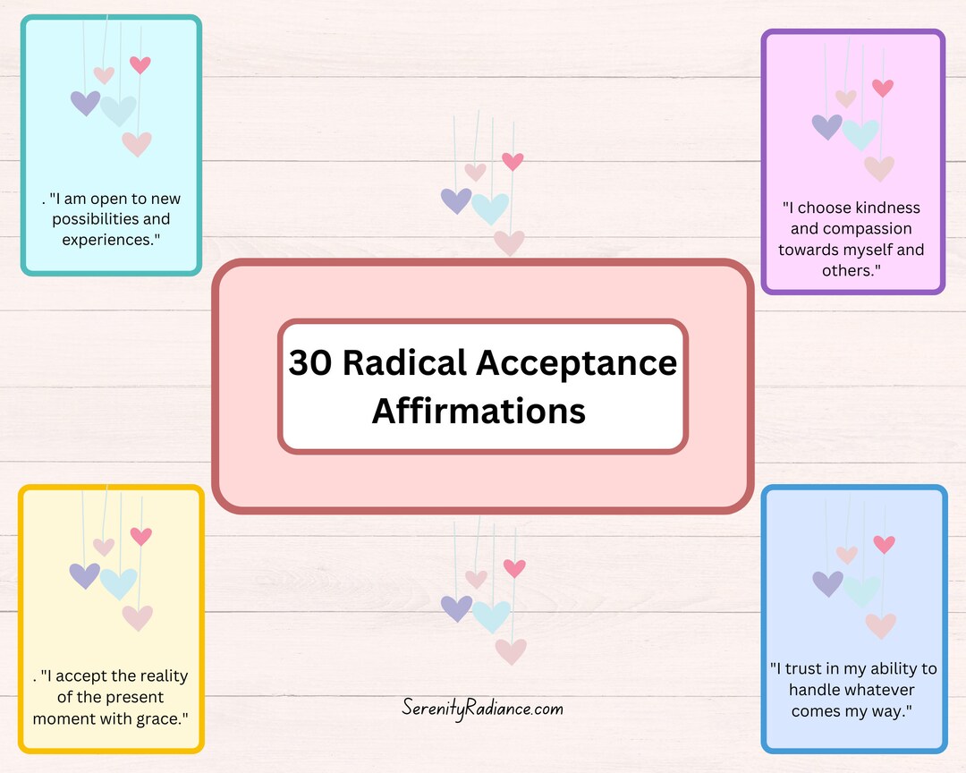 Radical Acceptance Affirmations Card, Self-empowerment Deck, Mindful ...