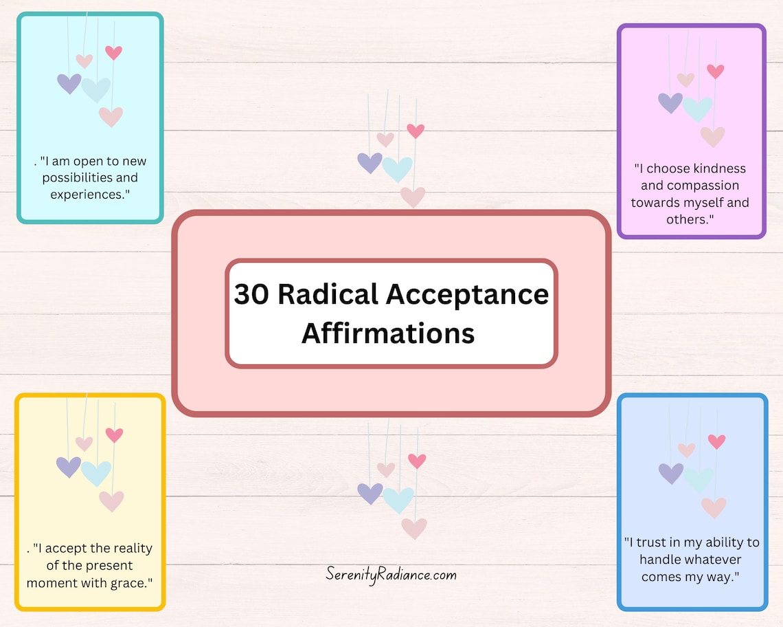 Radical Acceptance Affirmations Card Deck, Self-empowerment, Mental ...