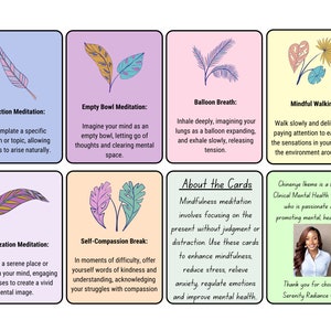 30 Mindfulness Meditation Practices Cards, Affirmation Deck, Positive ...