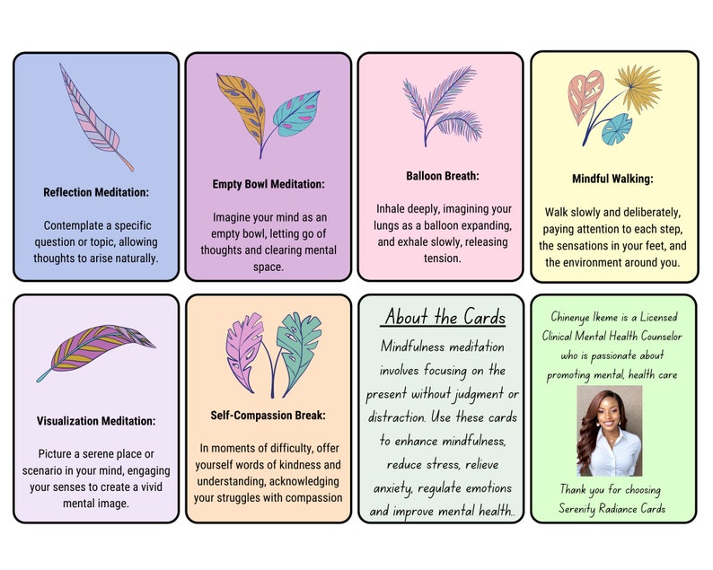 30 Mindfulness Meditation Practices Cards, Affirmation Deck, Positive ...