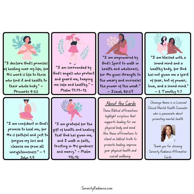 Biblical Healing Positive Affirmations Card Deck Health Healing ...