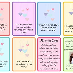 Radical Acceptance Affirmations Card Deck, Self-empowerment, Mental ...