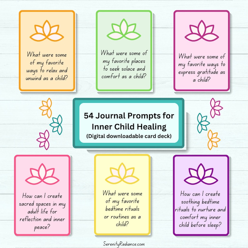 Inner Child Therapy Journal Prompts Card, Emotional Healing Deck, Self ...