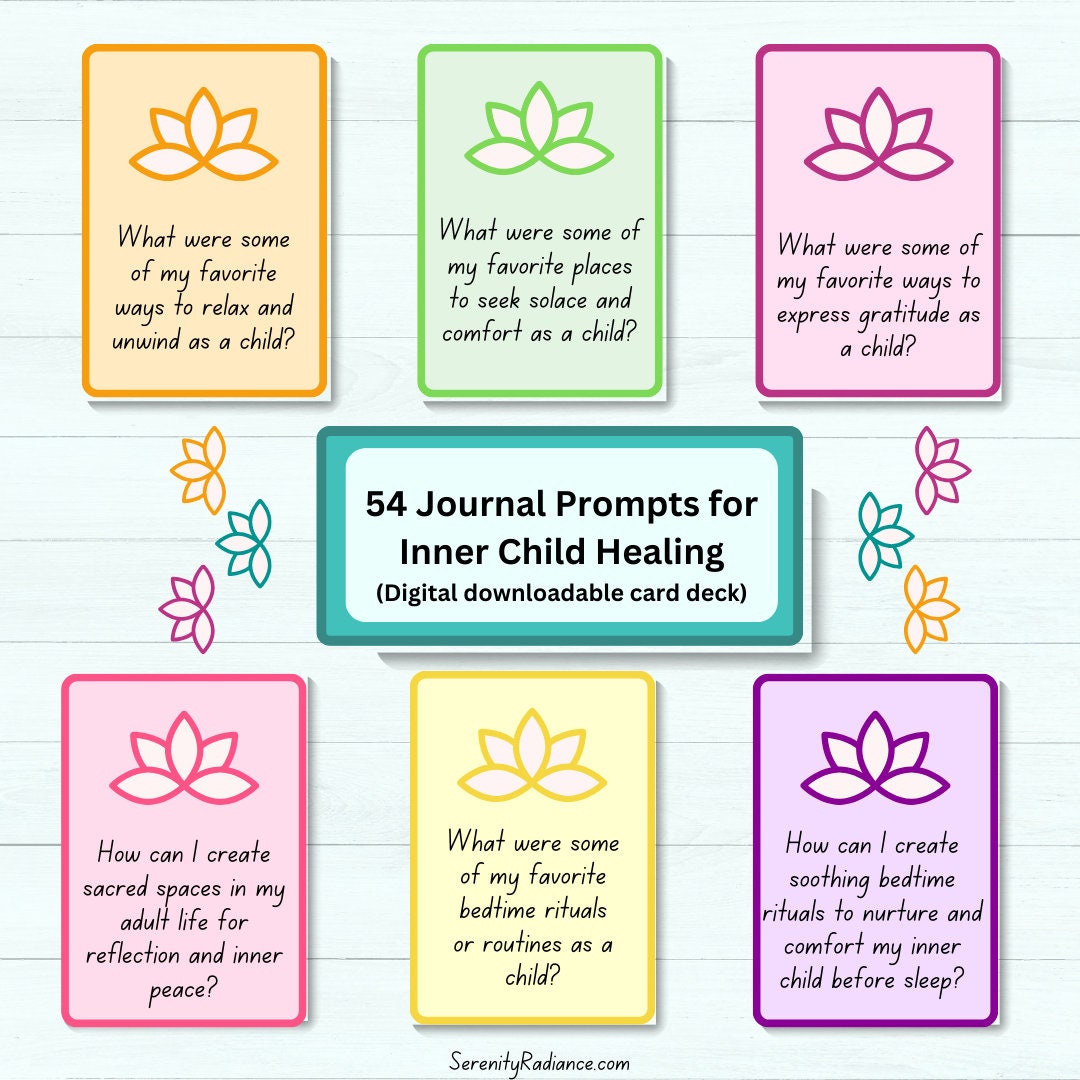 Inner Child Therapy Journal Prompts Card, Emotional Healing Deck, Self ...