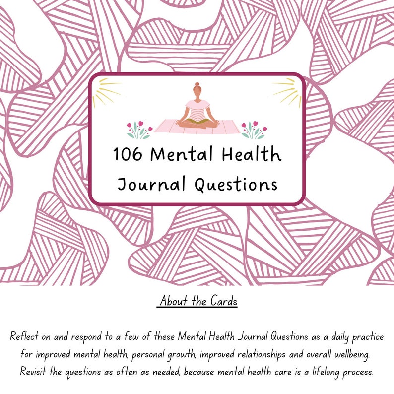106 Mental Health Journal Questions Card Deck (digital Download) - Etsy