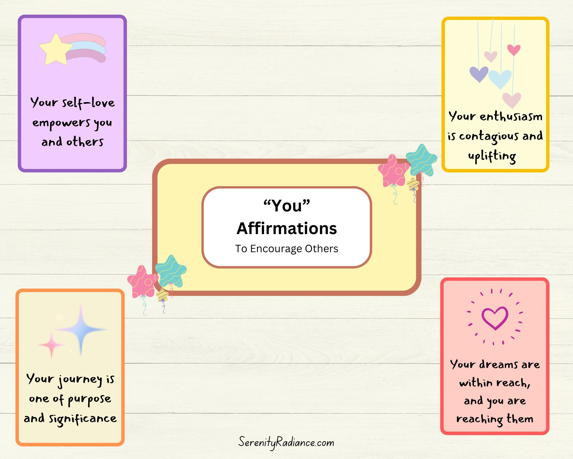 30 "you Affirmation" Cards Bundle, Mindfulness Cards, Self-improvement ...