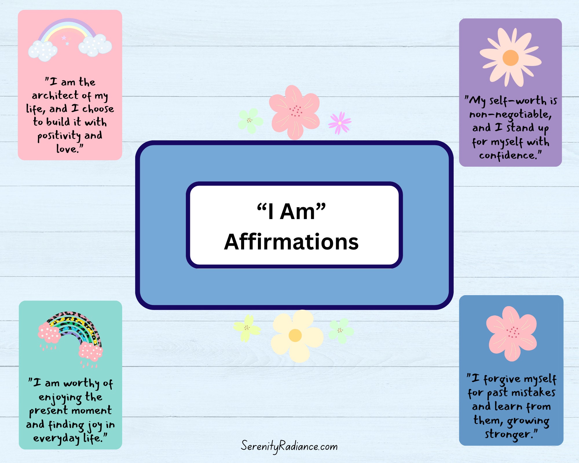 30 i Am Affirmation Cards, Inspirational Deck, Self-love Affirmation ...