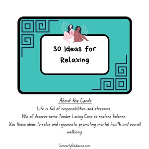 30 Ideas for Relaxing, Therapeutic Cards, Self-care, Mindfulness ...