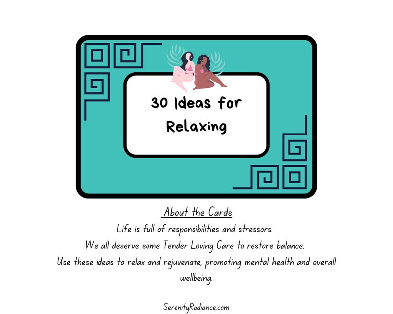 30 Ideas for Relaxing, Therapeutic Cards, Self-care, Mindfulness ...