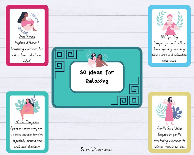 30 Ideas for Relaxing, Therapeutic Cards, Self-care, Mindfulness ...