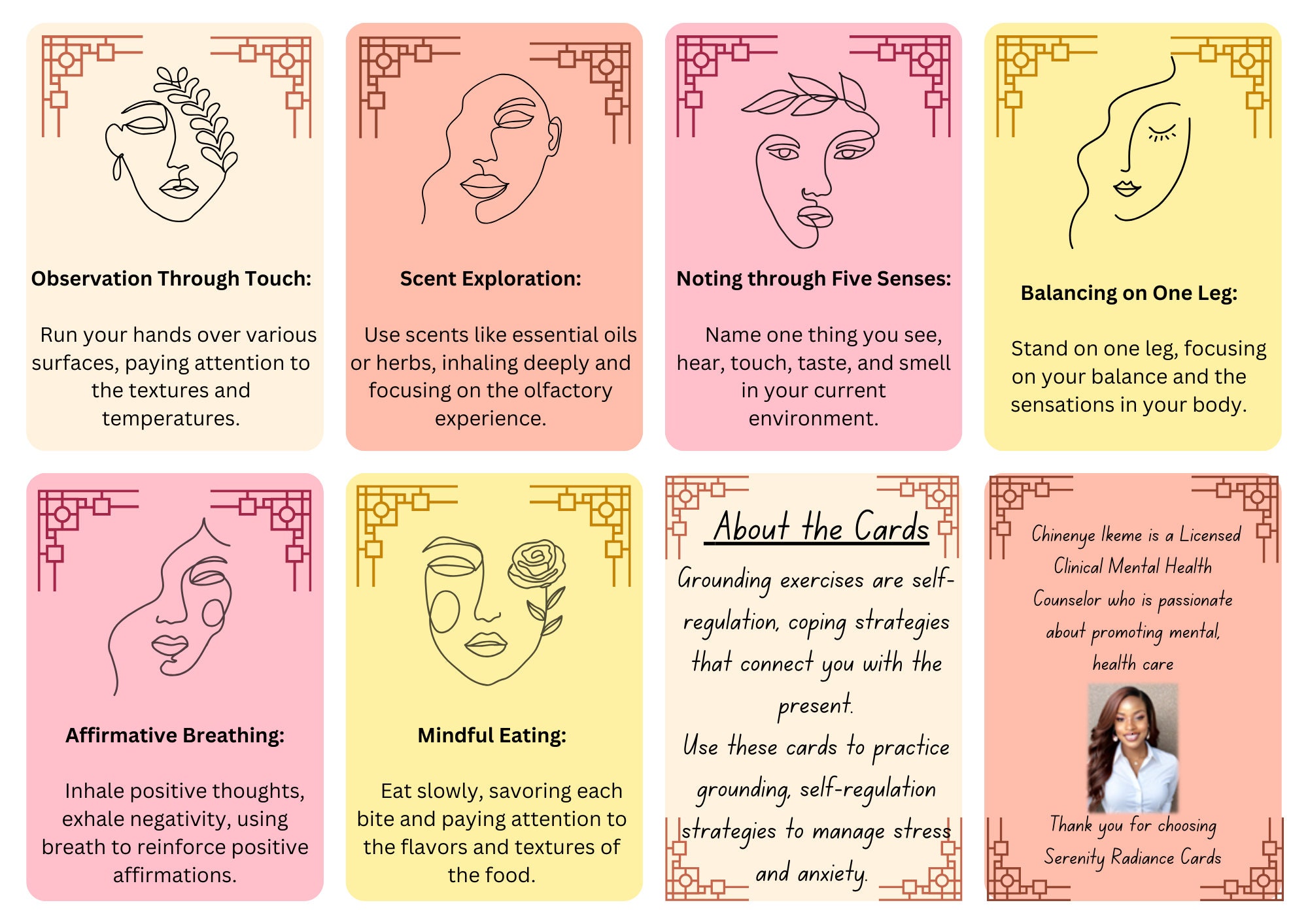 30 Grounding Exercises Affirmation Cards, Mental Health Self-care Gift ...