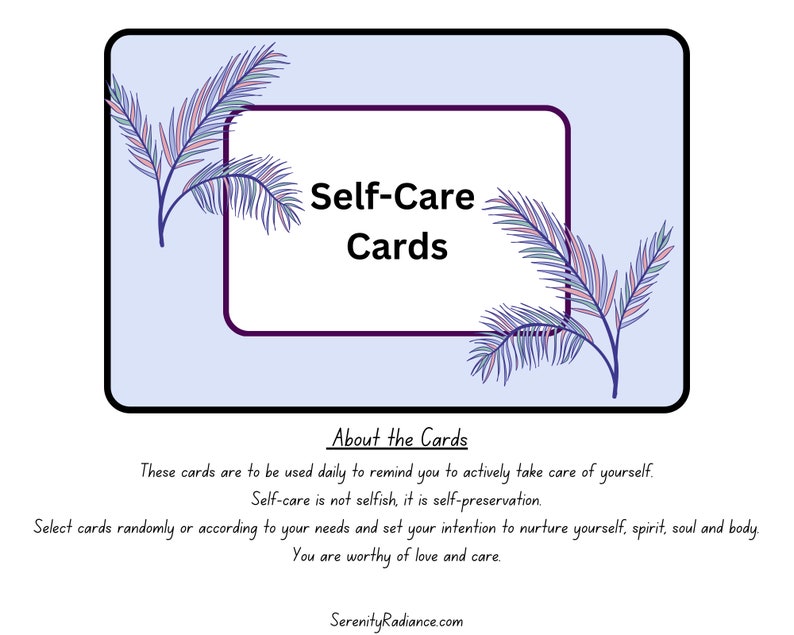 30 Self Care Idea Cards, Empowerment Deck - Etsy